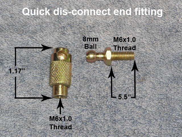 All Steel Rat Rod Quick disconnect Linkage kit M8 Ball Stud & Socket ...