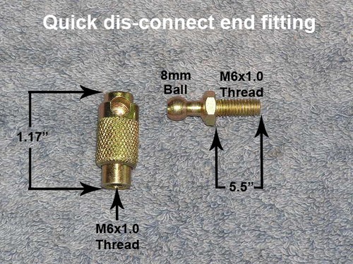 All Steel Rat Rod Quick disconnect Linkage kit M8 Ball Stud & Socket ...
