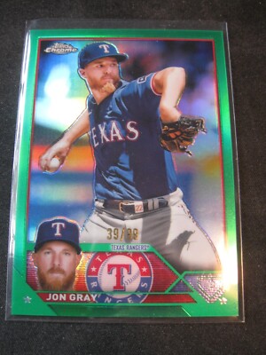 JON GRAY 2023 Topps Chrome GREEN REFRACTORS #127 Texas Rangers 39/99 ...