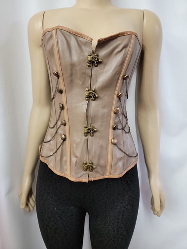 Daisy Dominion Corset Women's Bustier Steel Boned Buckles Faux leather ...