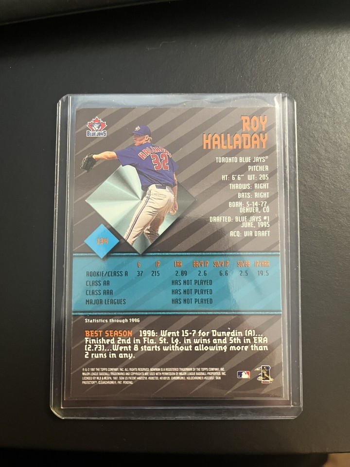 1997 Bowman's Best Roy Halladay #134 Blue Jays Rookie RC HOF | eBay