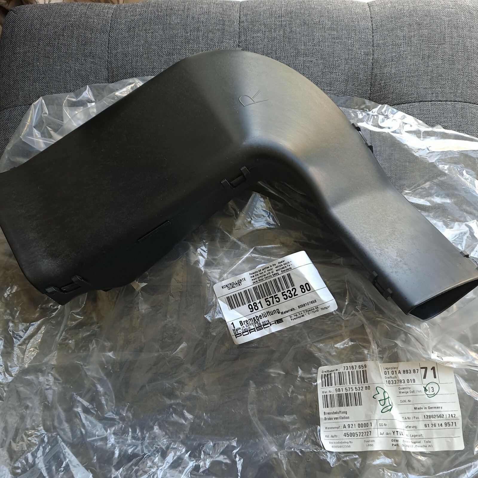 Porsche 911 Brake Air Duct Right 98157553280 | eBay