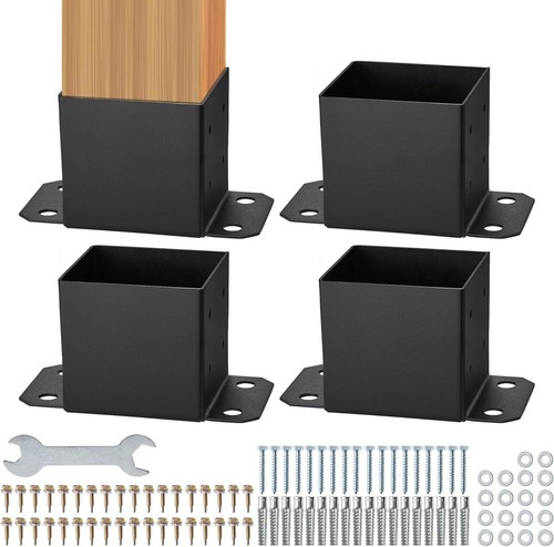4/10Pcs Heavy Duty Post Base Brackets 4x4 6x6 Wood Post Anchor Deck Mount | eBay