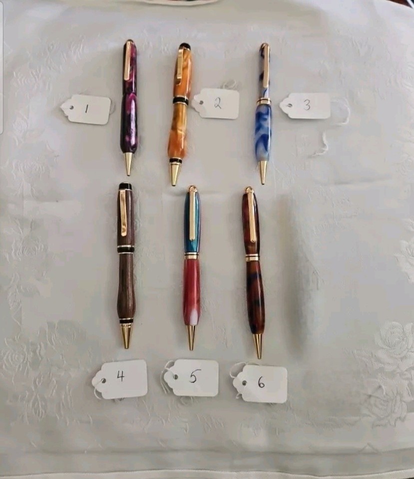 HAND TURNED PENS 5 RESIN & 1 WOOD AVAILABLE. PICK THE ONE YOU LIKE! | eBay