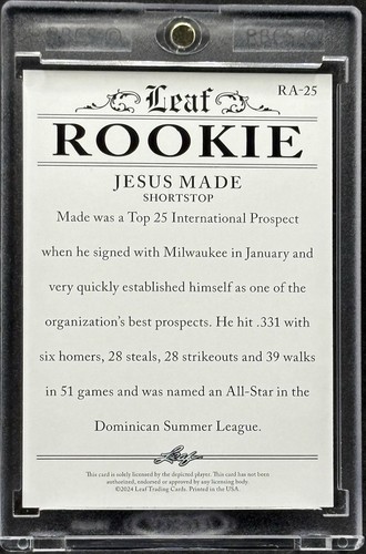 Jesus Made RARE ROOKIE RC INVESTMENT CARD SSP BREWERS MINT | eBay