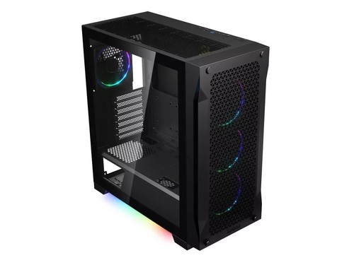 mesh pc case atx mid tower computer ATHENA P1 + 4pipe air cooler HSF ...