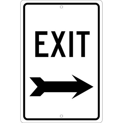 National Marker Reflective "Exit Right" Regulatory Traffic Sign 18" x ...