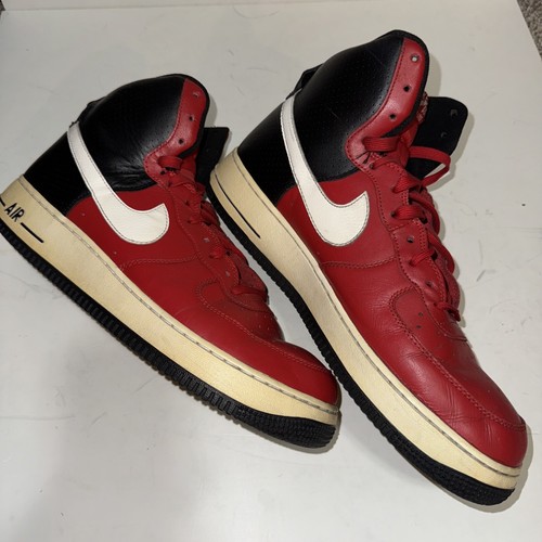 Nike 315121-009 Air Force 1 High Top Shoes Red Black 82 Retro AF1 Size ...