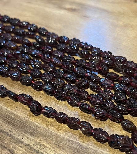 12in Strand Old Stock Red Purple Carved Garnet Beads Natural 4-6mm | eBay