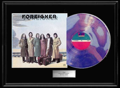 FOREIGNER DEBUT SELF TITLED FRAMED LP WHITE GOLD PLATINUM TONE RECORD ...