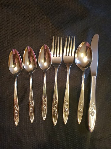 Oneida Community Stainless Flatware Silverware My Rose Mixed Lot of 7 ...