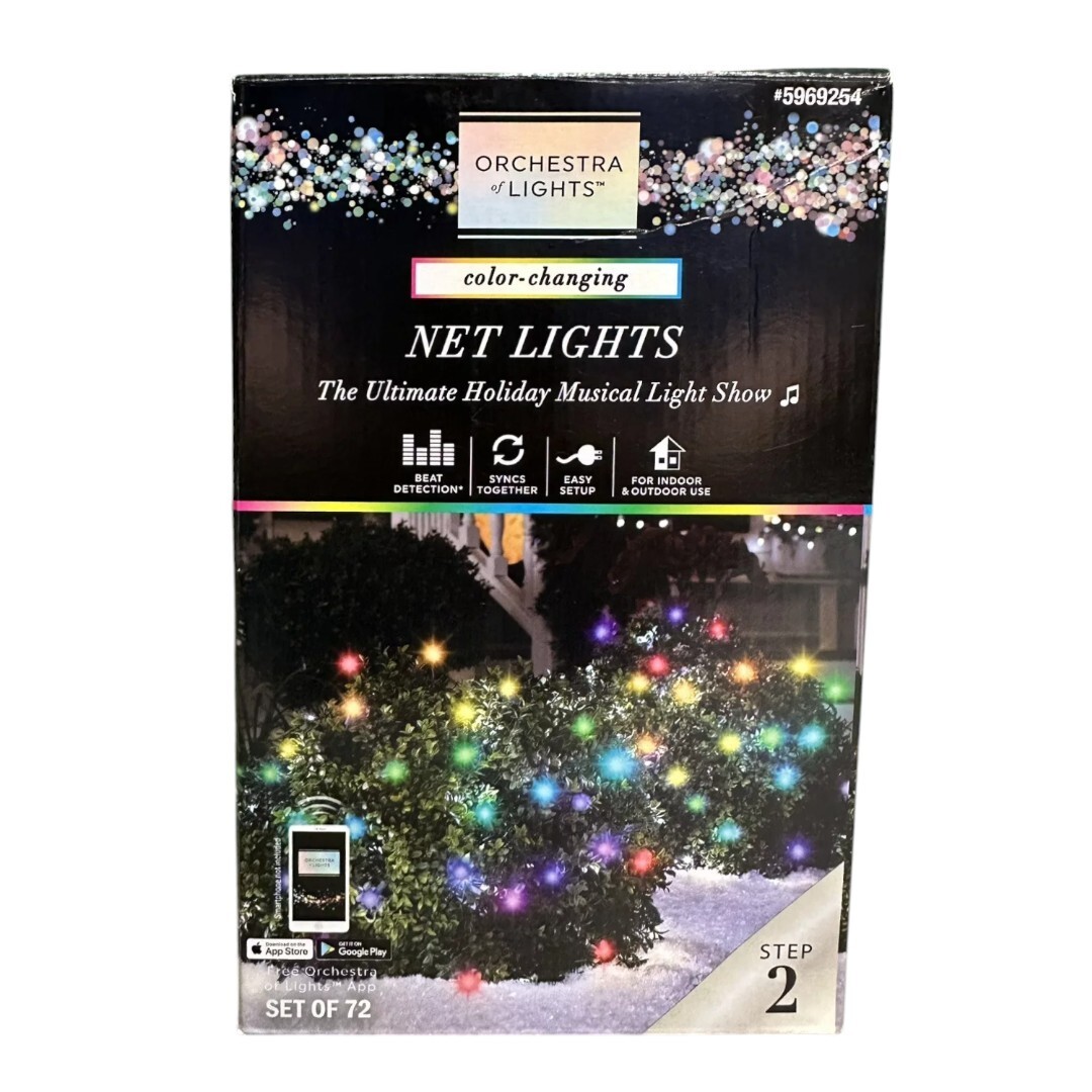 Gemmy Orchestra of Lights LED Net Lights Multicolor Light Show Color ...