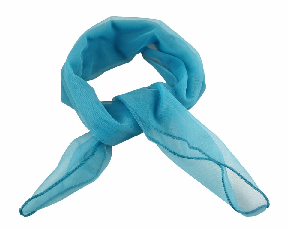 Sheer Chiffon Square Scarf 24” Solid Colors 50s Style Head Neck Scarves ...