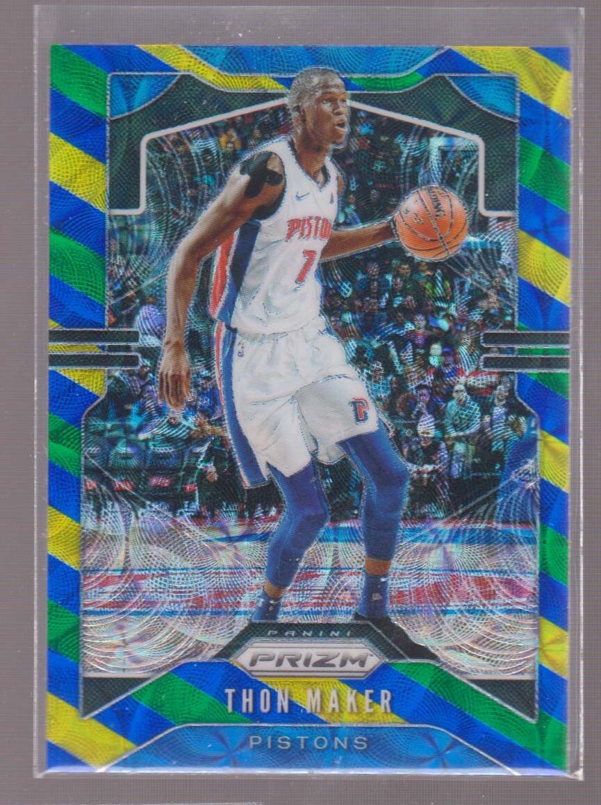 2019-20 Panini Prizm Basketball Blue Yellow Green Prizm Thon Maker #96 ...