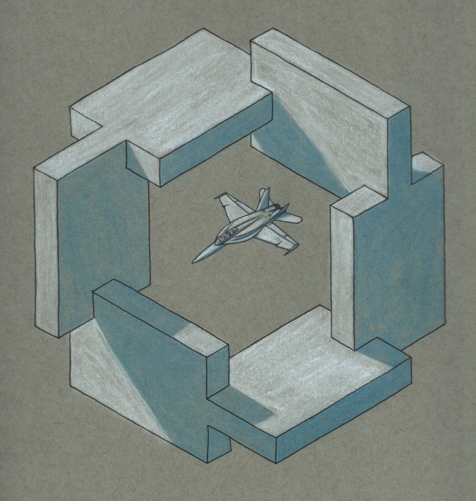 Aircraft Top Gun drawing Ink artist Jerome Cadd F-18 Jet fighter ...