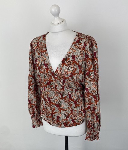 Kettlewell Faux Wrap Top With Belt Autumn Colours Leaves Size Medium ...