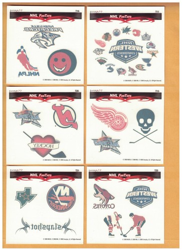 2008 Enterplay Fan Pak STICKERS & FANTATS PENGUINS DUCKS BLACKHAWKS ...
