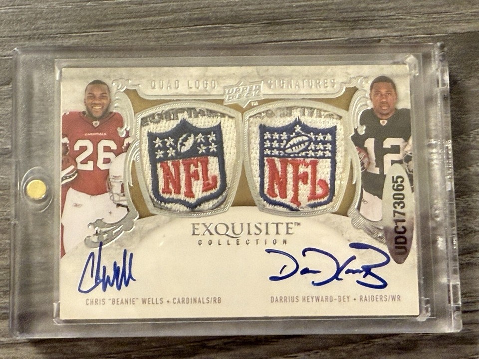 BROWN WELLS HEYWARD MACLIN 1/1 2009 UD EXQUISITE QUAD LOGO NFL SHIELD ...