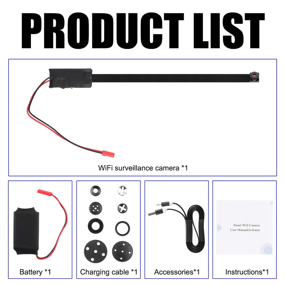 1080P 4K Cam HD Wireless WiFi Security Mini Micro Pinhole Screw DIY ...