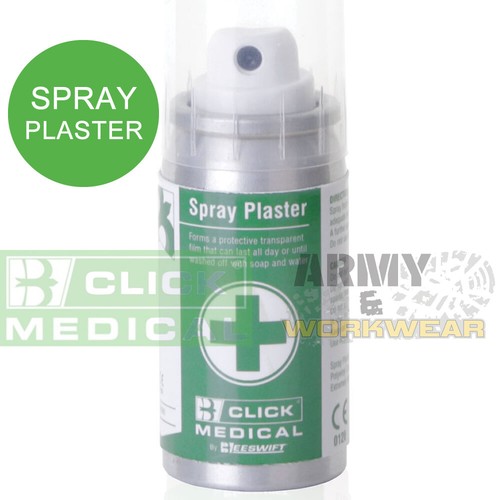 Click Medical First Aid 32.5ml Aerosol Spray Plaster Transparent Film ...