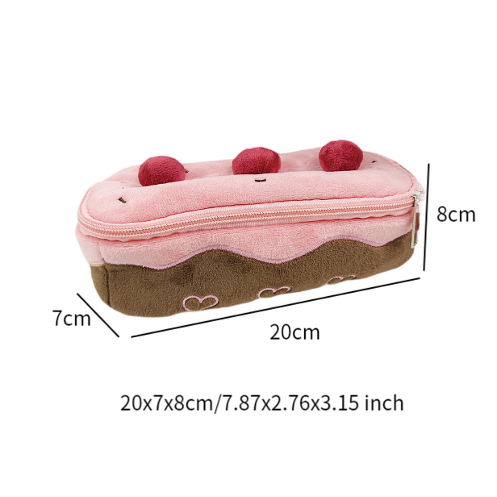 Plush Pencil Case Cherry Cake Shaped Cartoon Pen Bag Teens Children ...