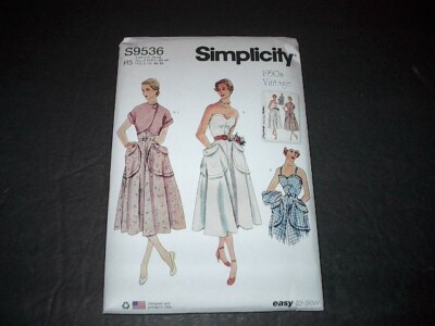 Simplicity Pattern 9536 Misses' 1950s Vintage Sundress w/Pockets Bolero ...