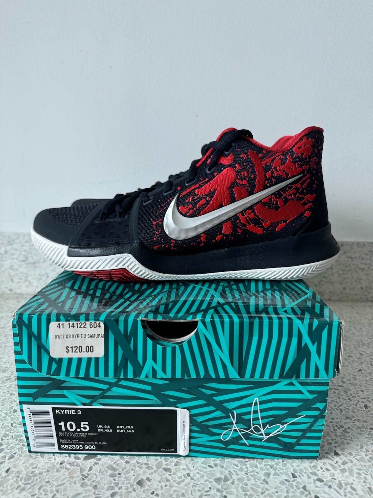 Size 10.5 - Nike Kyrie 3 Samurai - 852395-900 | eBay