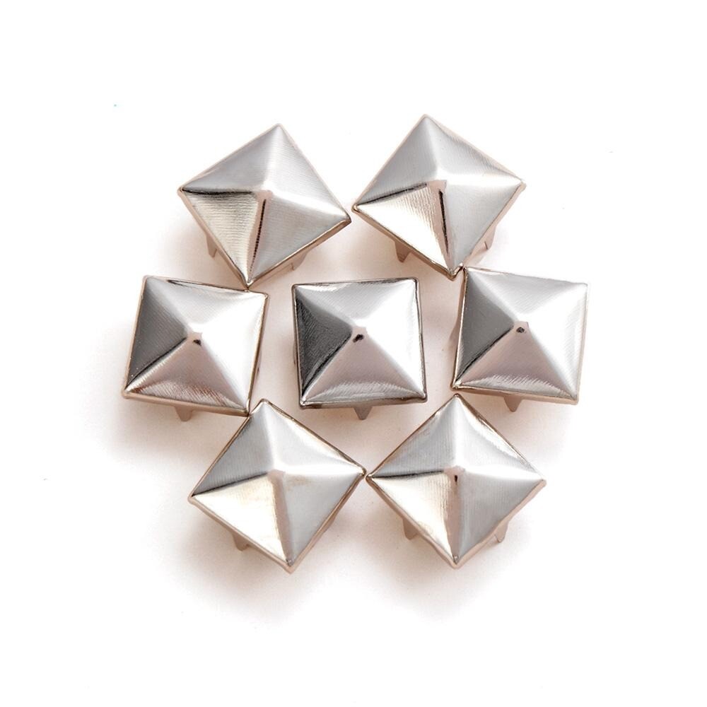 700Pcs Silver Studs Square Pyramid Studs DIY Craft Spikes for Clothes Shoes | eBay
