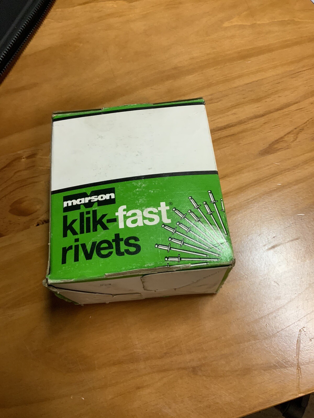 *NEW* MARSON KLIK-FAST BOX OF 500 SB6-2-3/16" DIA BUTTONHEAD RIVET GRIP ...