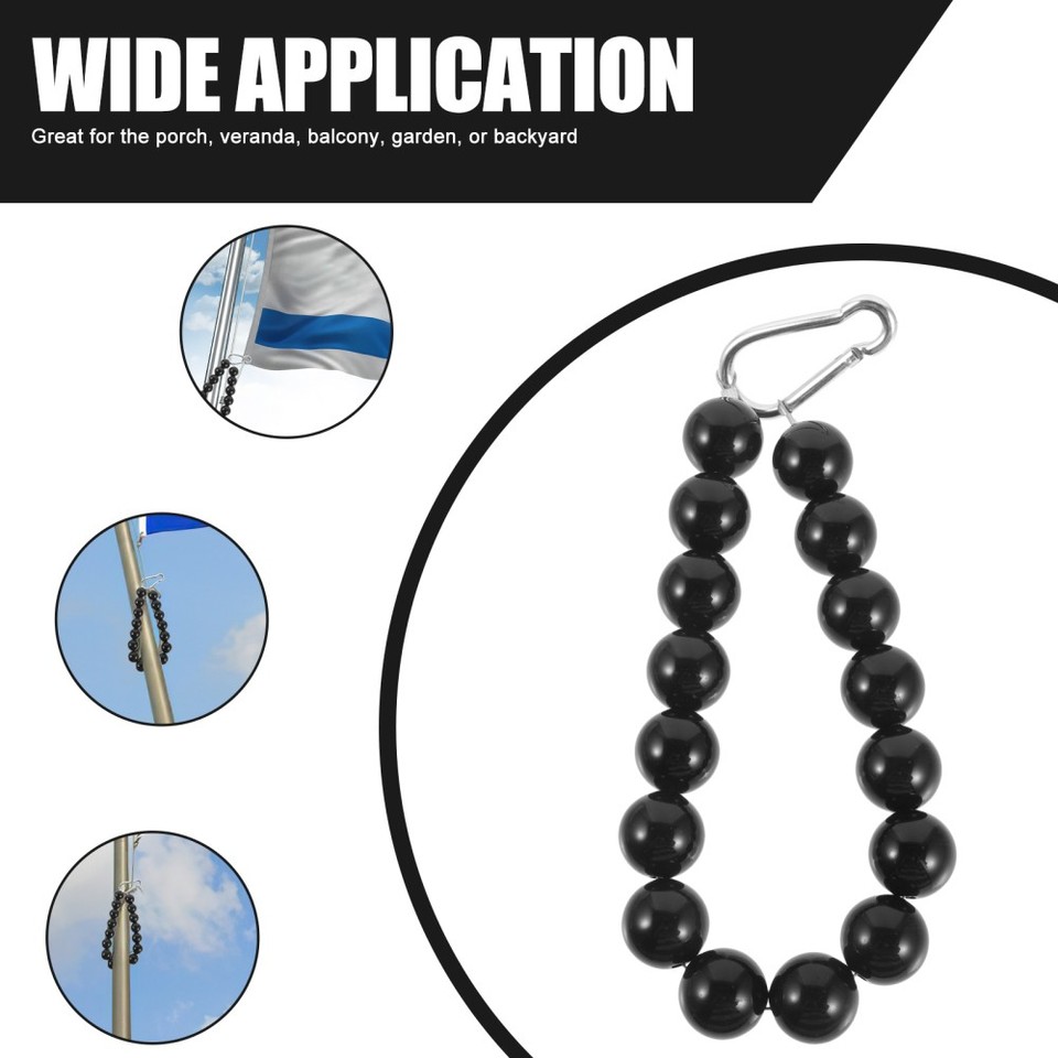 2 Pack Bead Chain Fixing Rope Ring Flag Pole Rings Flagpole Retainer | eBay