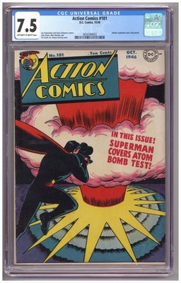 Action Comics 101 (CGC 7.5) Atomic explosion cover and panels Superman ...