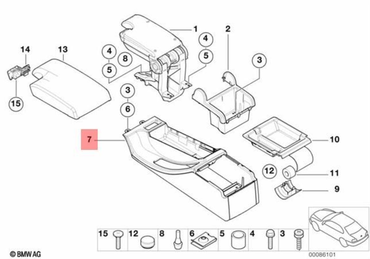 Genuine Console Centre Arm Rest BMW E46 316i 1.9 316ti 318Ci 318d ...