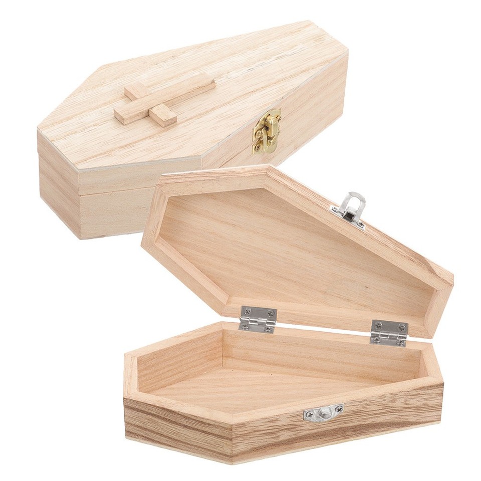 Coffin Suitcase Wood Ring Box Diy Tray Craft Shaped Baking Dish with ...