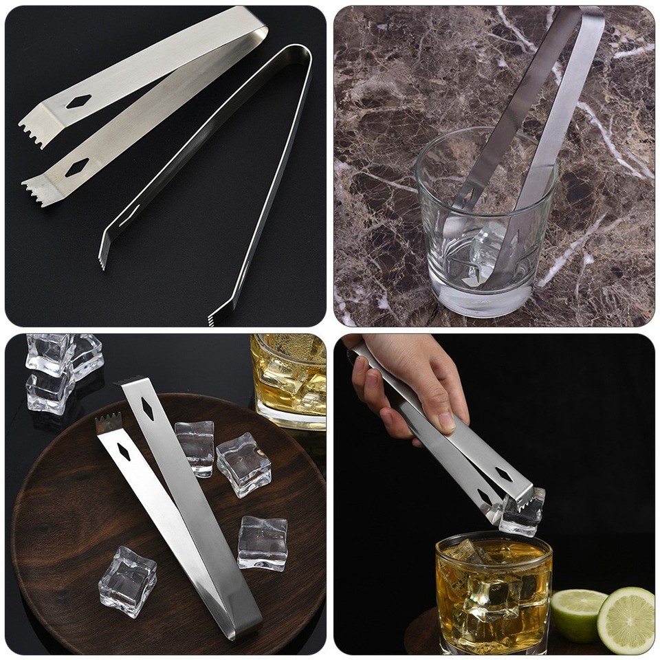 1 Set 4Pcs Stainless Steel Ice Cube Tongs Bar Coffee Sugar Tongs ...