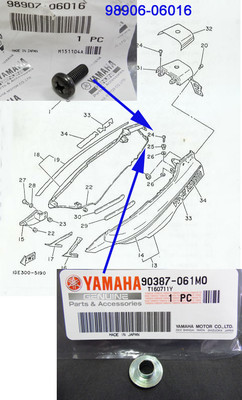 Yamaha RD500 RZ500 Side Cover Screw + Collar NOS Frame Panel Mounting ...