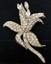 Large Vintage Signed PELL Clear Rhinestone Lily FLOWER 3D Brooch 2.5" x ...
