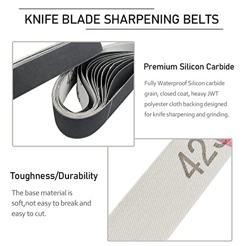 3/4 x 12 inch Knife Sharpening Belts 24 Pack 1000 Grit Replacement ...