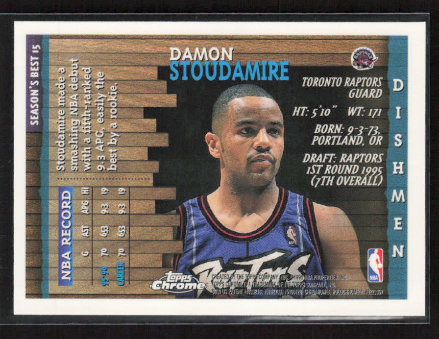 1996 Topps Chrome #15 Damon Stoudamire EX/NM | eBay
