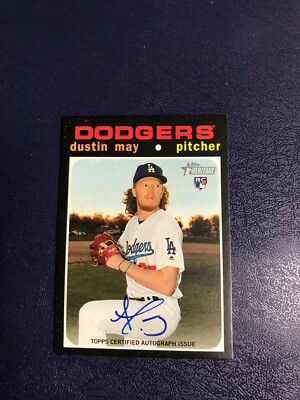 2020 TOPPS HERITAGE DUSTIN MAY RC LOS ANGELES DODGERS AUTOGRAPH AUTO | eBay