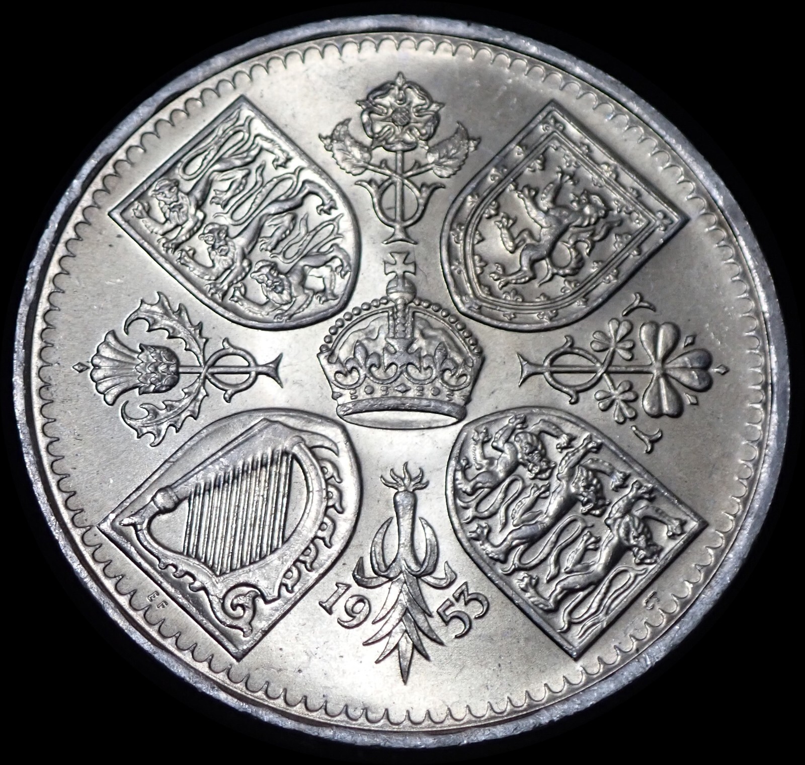 UK 5 Shillings 1953 Elizabeth II Coronation Crown UNC Coin WCA MB1953 ...