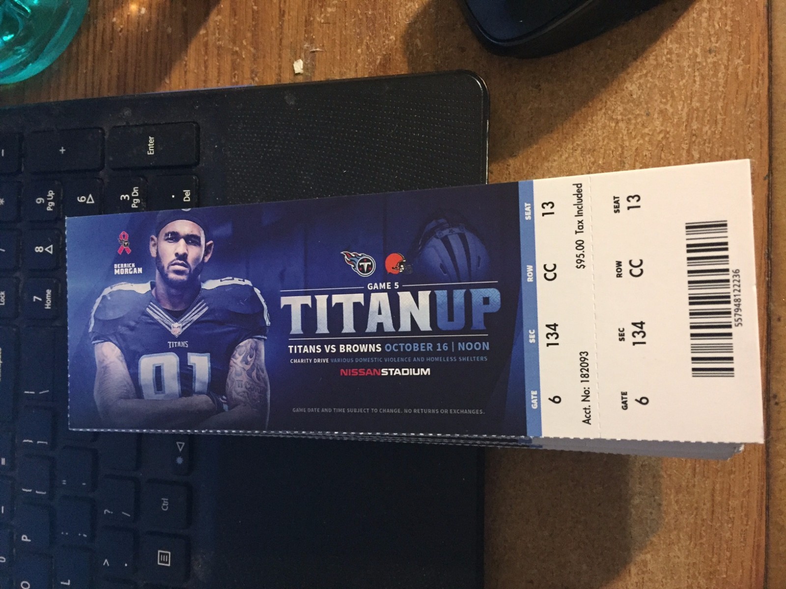 2016 TENNESSEE TITANS VS CLEVELAND BROWNS TICKET STUB 10/16 DERRICK ...