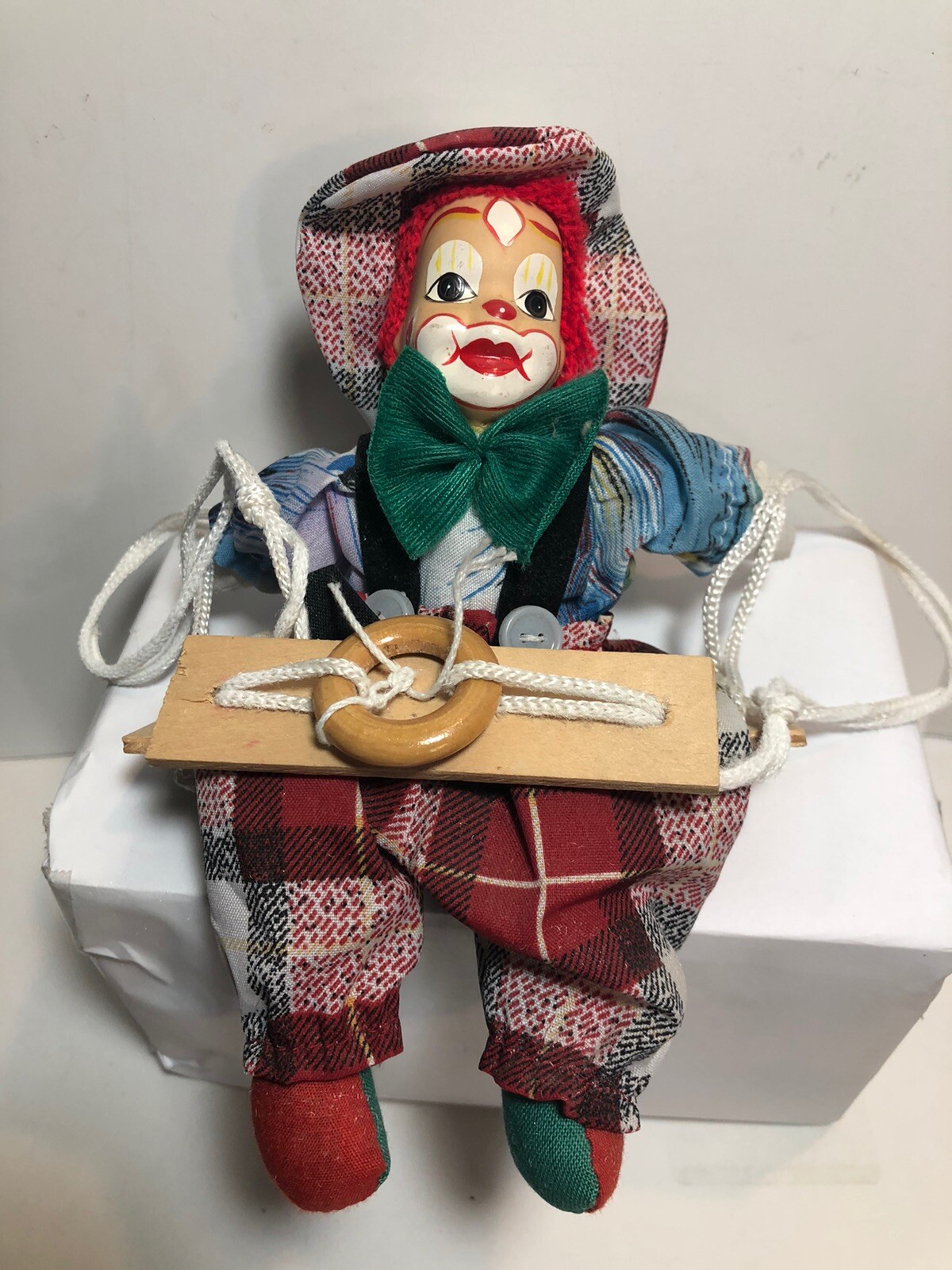 7” Clown On A Swing With Strings Figurine Puppet Doll? | eBay