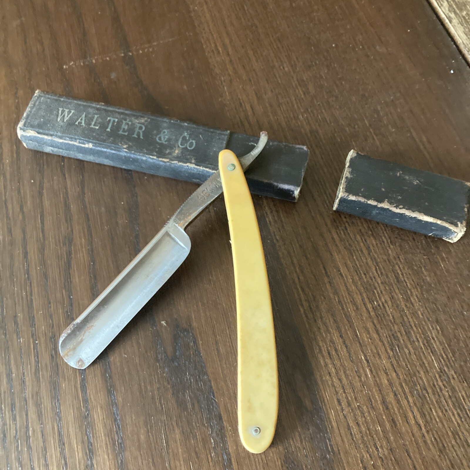 ANTIQUE STRAIGHT RAZOR WALTER & CO. SOLINGEN GERMANY With case | eBay