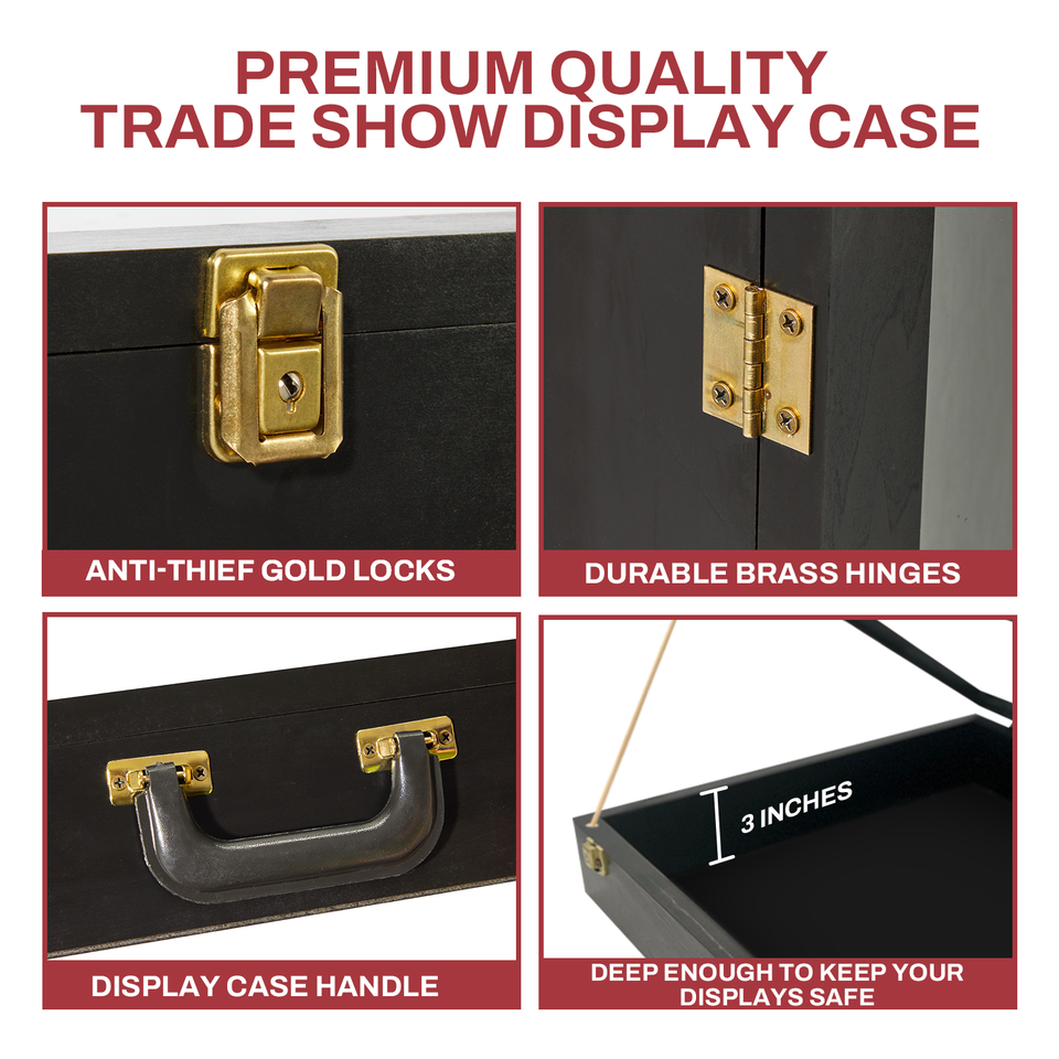 Trade Show Display Case Glossy Black P304B Card, Jewelry, and Show ...