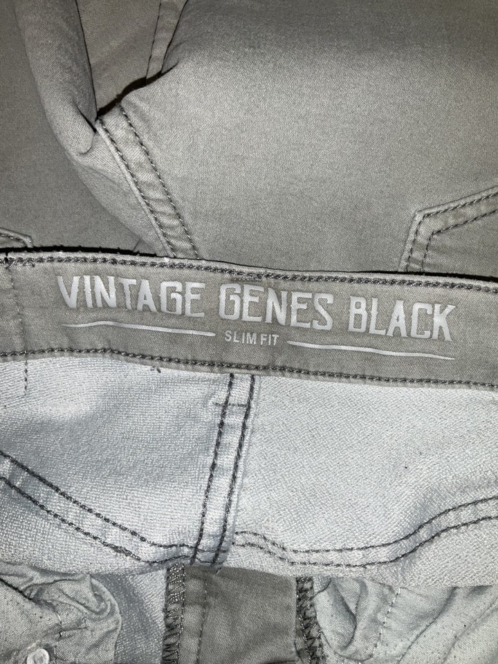 Vintage Genes Black Slim Fit Jeans Men's 28X30 Gray | eBay