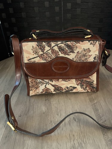 Vtg Naturalizer Tapestry & Leather Purse Shoulder Bag Crossbody ...