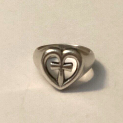 JAMES AVERY RETIRED ETERNAL LOVE HEART CROSS RING STE… - Gem