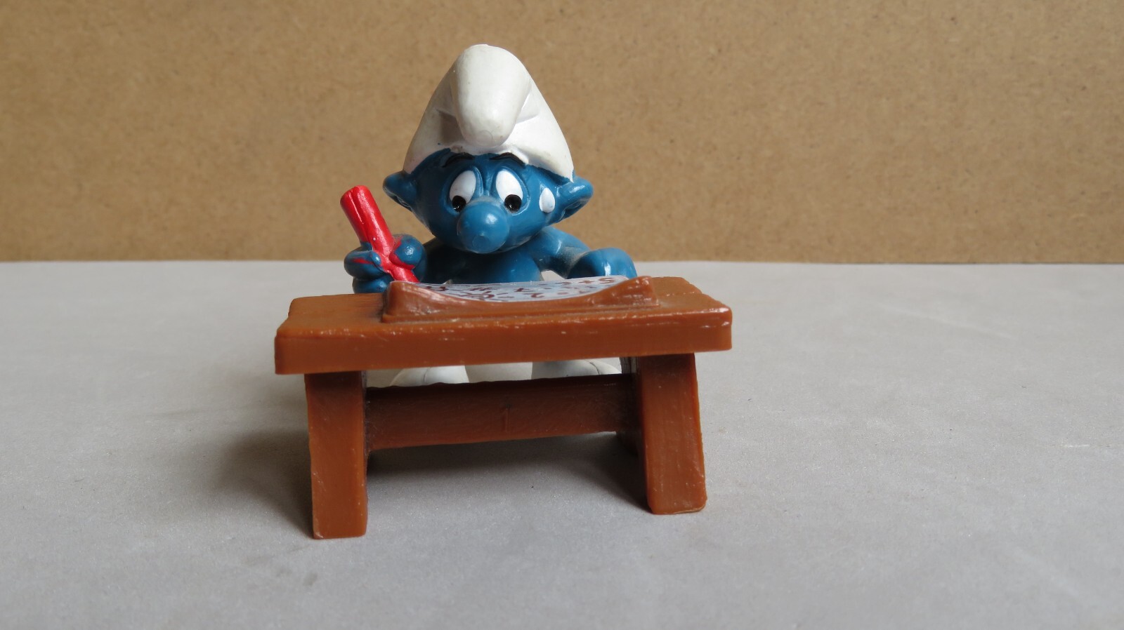 Smurfs 40220 School Desk Smurf Student W Berrie Vintage Figure 80s PVC ...