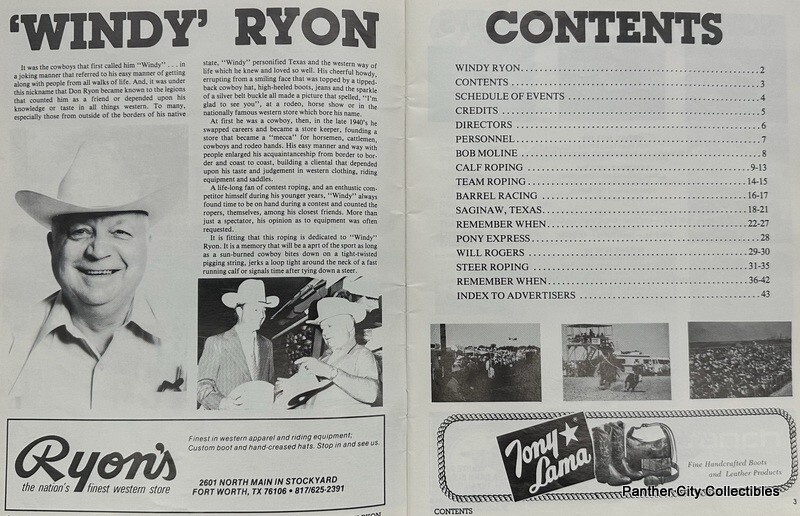 Original 1980 Saginaw Texas Rodeo Program Texas Cowboy Classic Windy ...