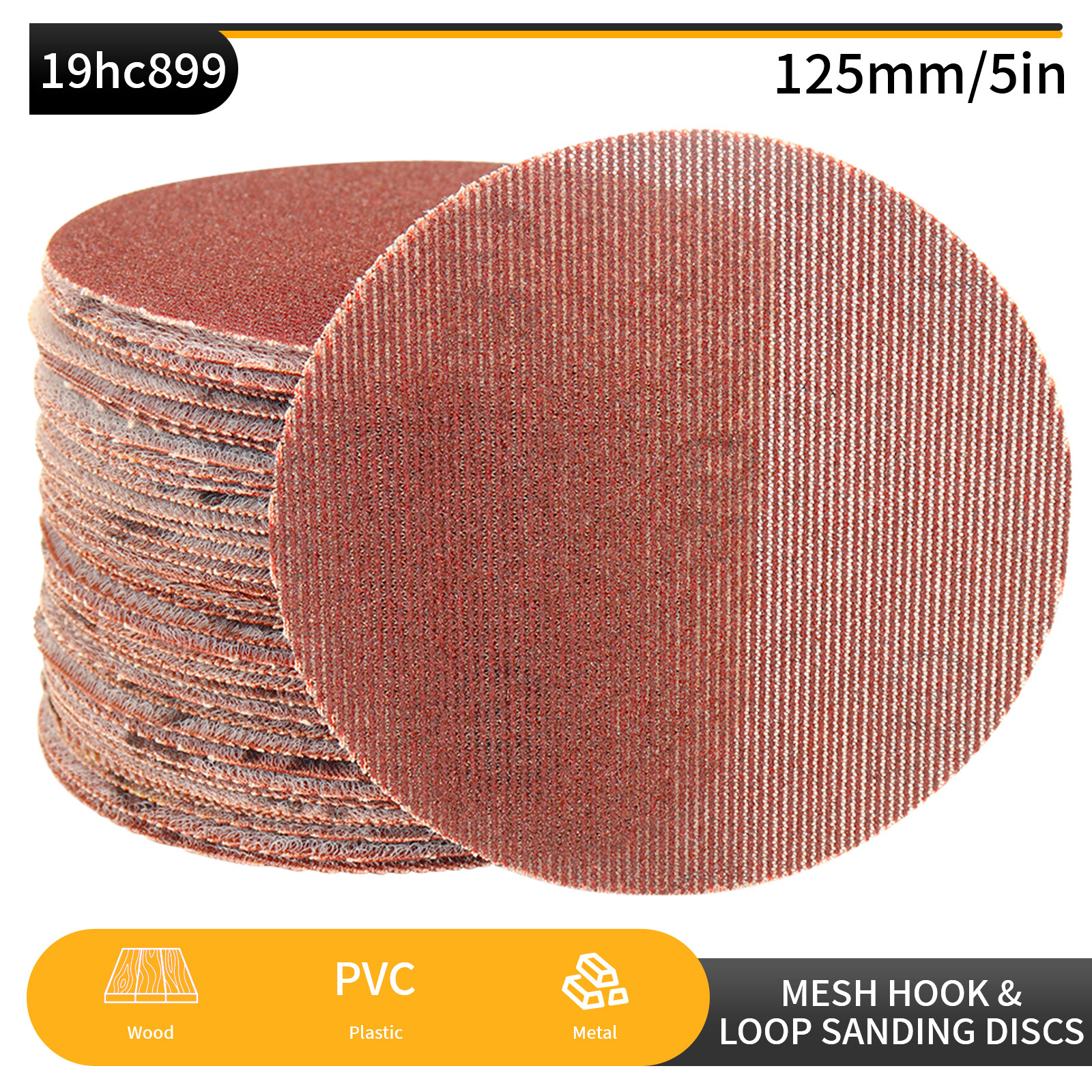 5in Mesh Net Disk Sanding Discs Hook & Loop Mesh Sand Paper 80~600 Grit ...